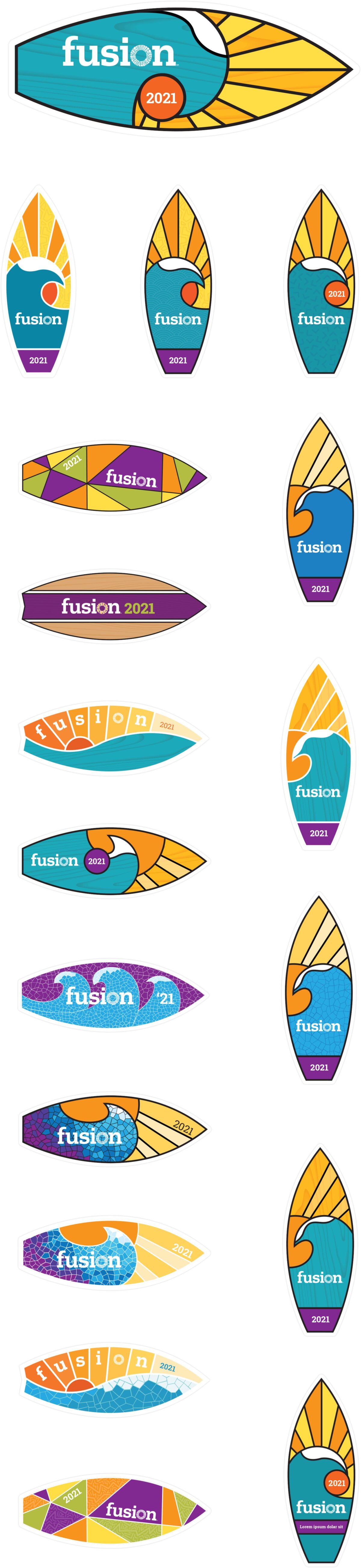 Fusion Surfboard Stickers - MINDSCAPE