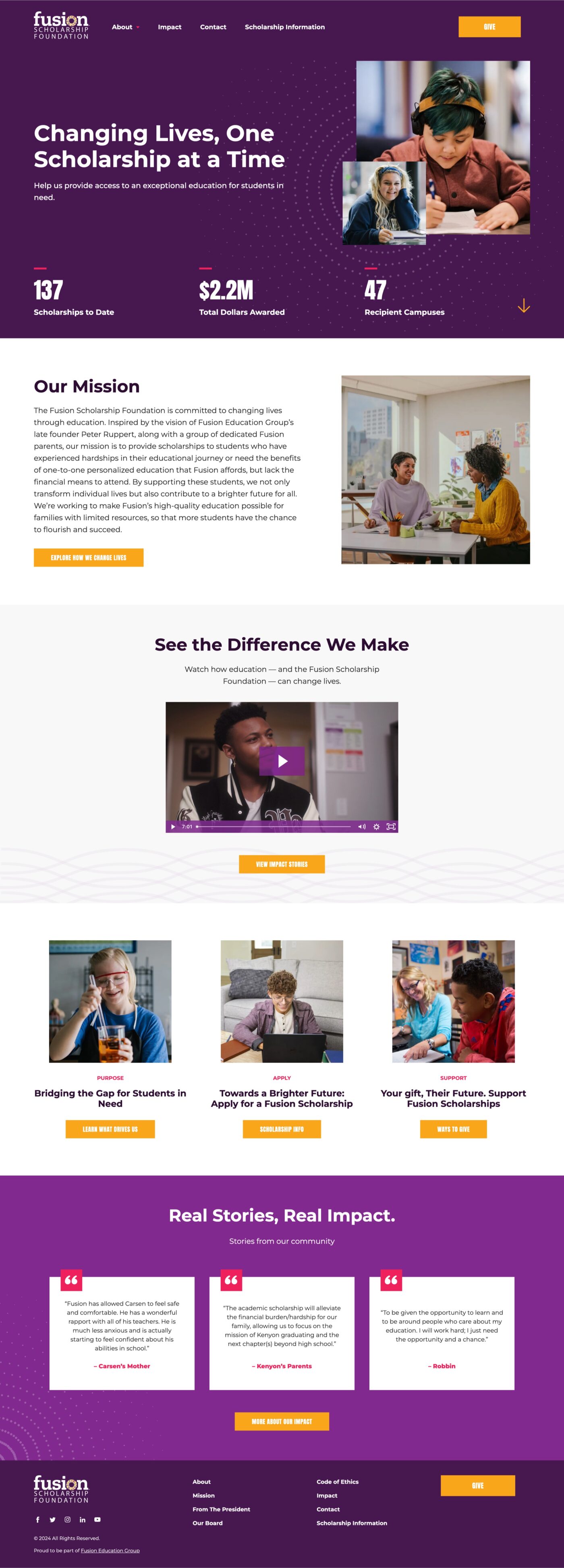 Fusion Scholarship Foundation Website - MINDSCAPE